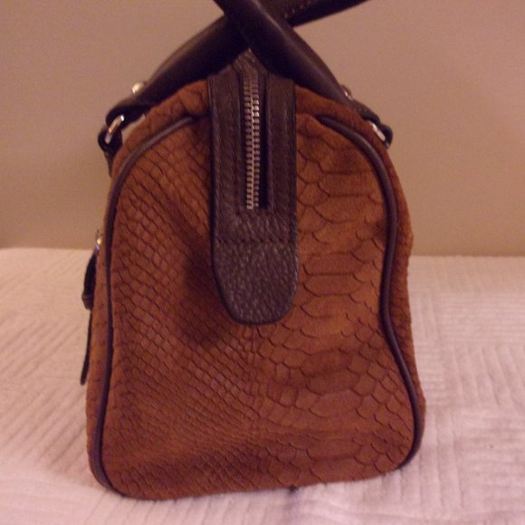 Innue | Bags | Innue Made In Italy Satchel Small Duffle Patterned Suede ...